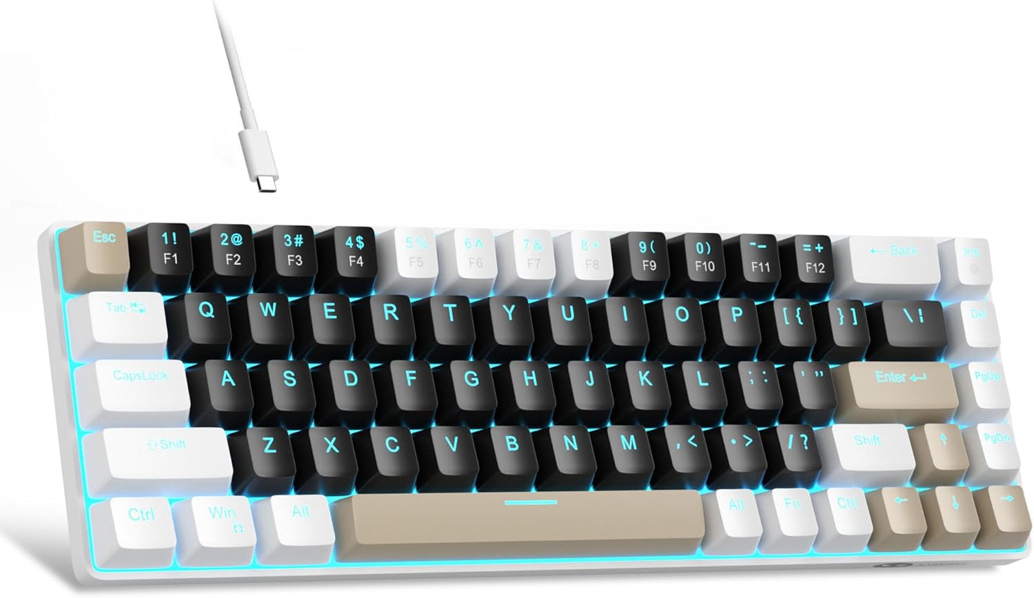 Magegee MK-BOX White black& brown, Brown switch, 68 keys Wired mechani